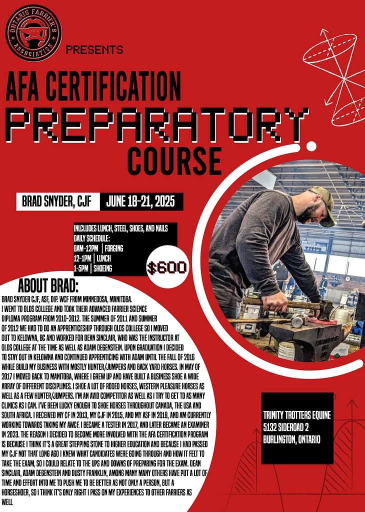 AFA Certification Prep Course – Ontario Farriers Association